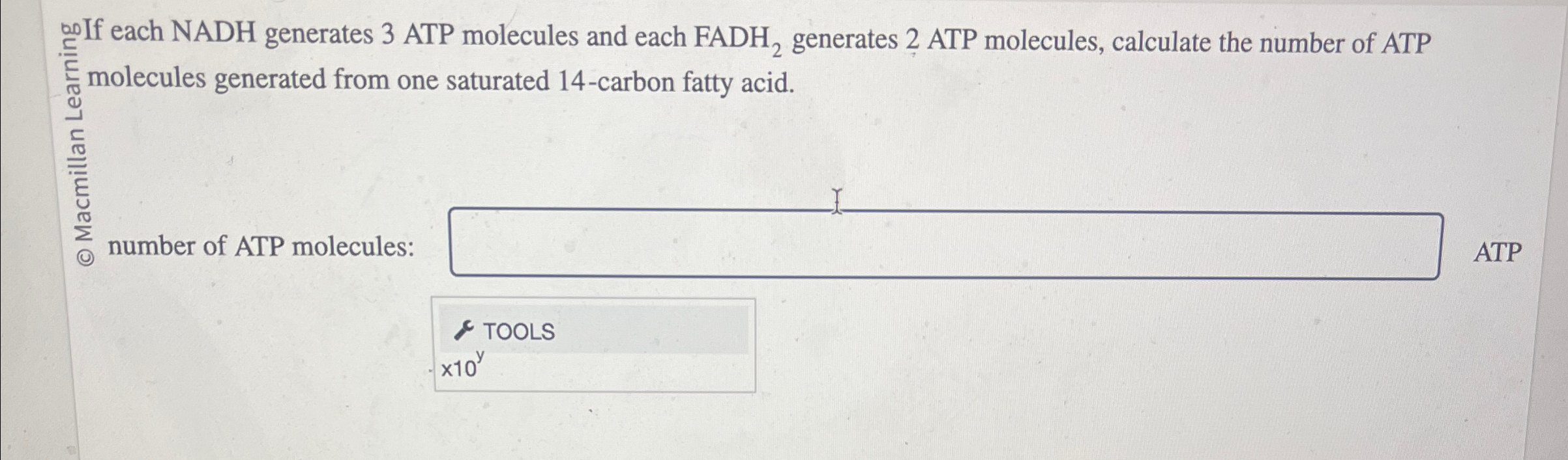 Solved oolf each NADH generates 3 ﻿ATP molecules and each | Chegg.com