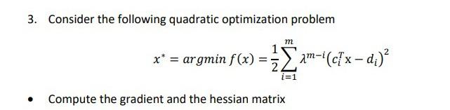 3. Consider the following quadratic optimization | Chegg.com