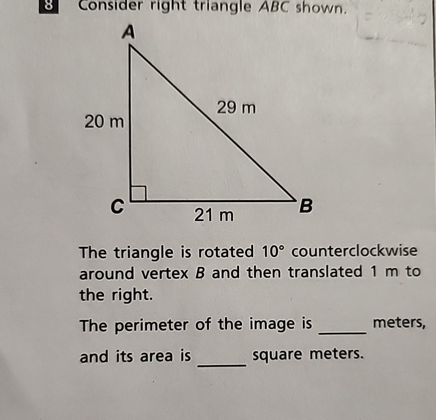 Solved The triangle is rotated 10° ﻿counterclockwise around | Chegg.com