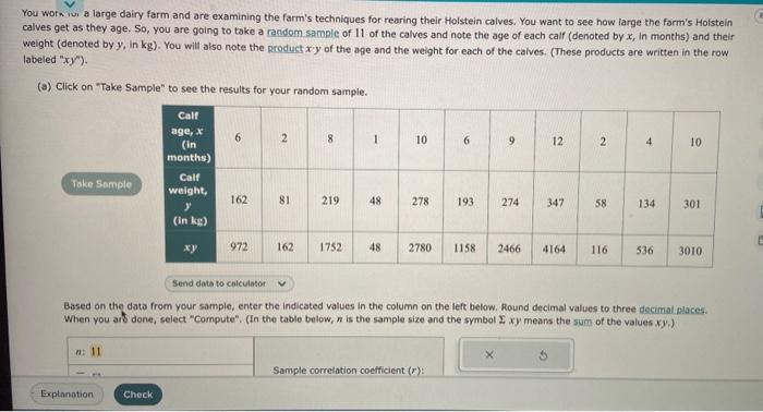 Solved You work viy a large dairy farm and are examining the | Chegg.com