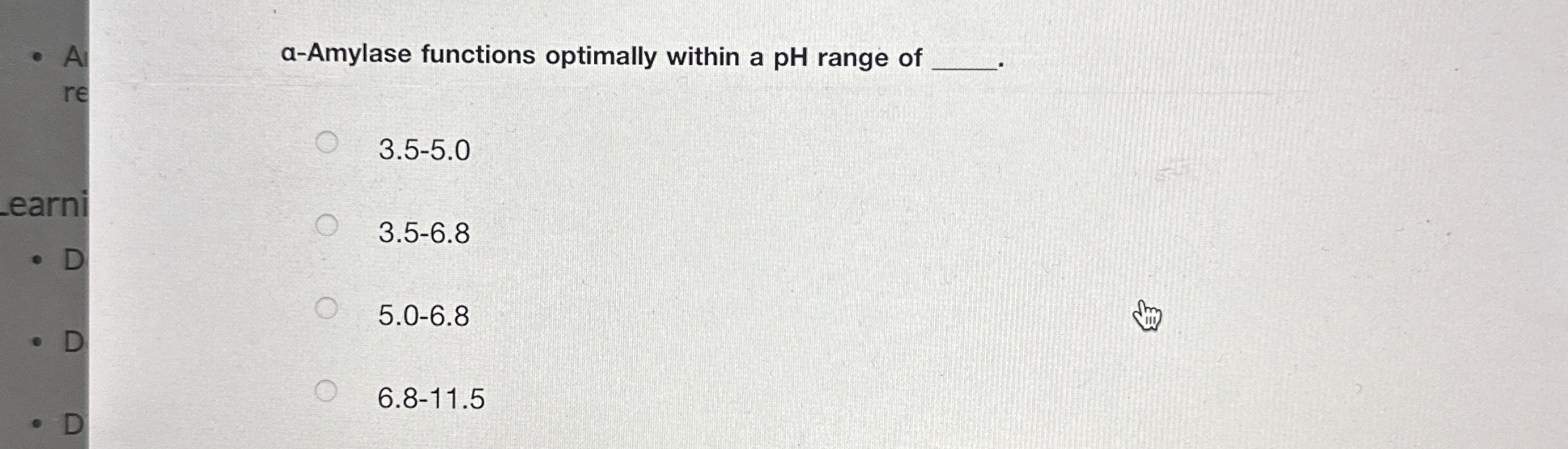 Solved a-Amylase functions optimally within a pH ﻿range | Chegg.com