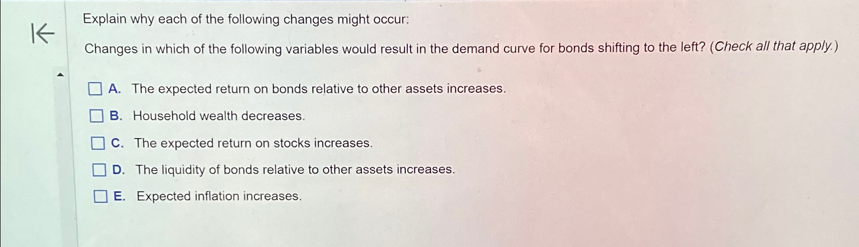 Solved Explain why each of the following changes might | Chegg.com