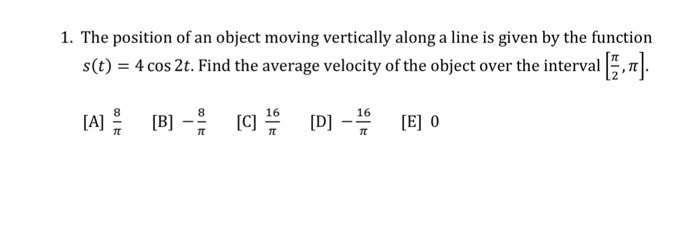 Solved 1. The position of an object moving vertically along | Chegg.com