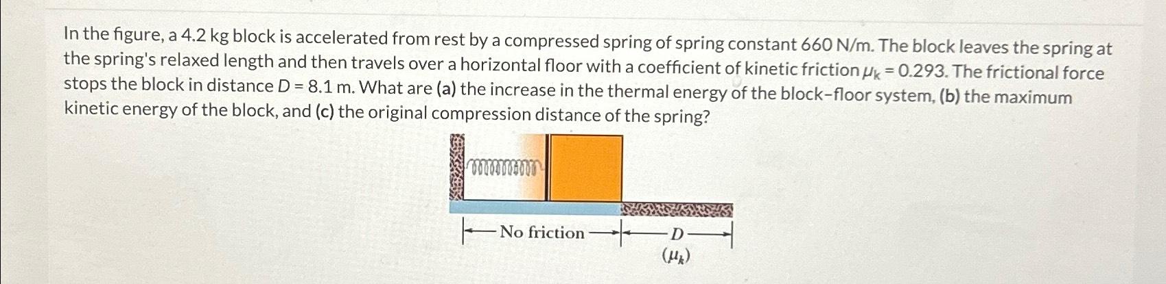 Solved In the figure, a 4.2kg ﻿block is accelerated from | Chegg.com