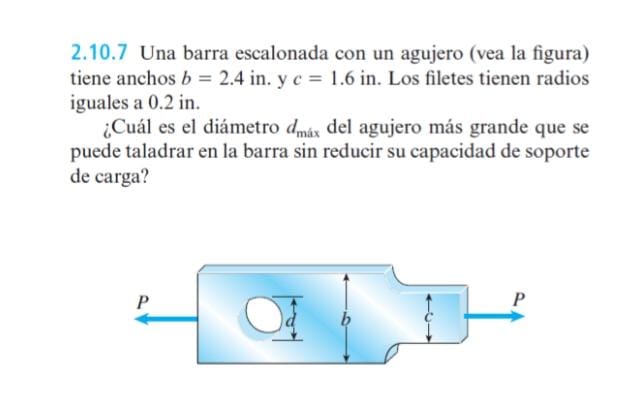 Solved Una barra escalonada con un ﻿agujero (vea la ﻿figura) | Chegg.com