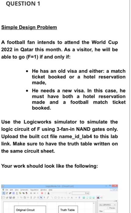 Solved Simple Design Problem A football fan intends to | Chegg.com