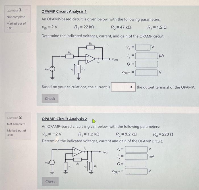 Solved OPAMP Circuit Analysis 1 An OPAMP-based circuit is | Chegg.com
