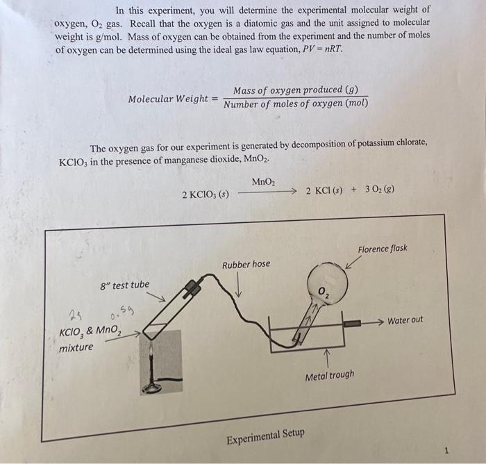 Solved In this experiment, you will determine the | Chegg.com