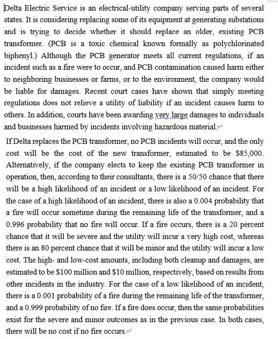 Delta Electric Service is an electrical-utility | Chegg.com