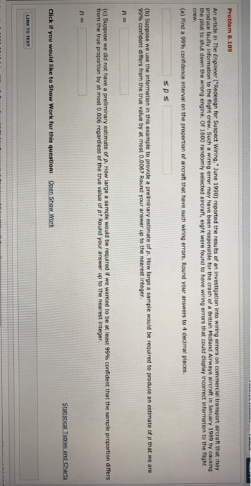 Solved Problem 8.109 An article in The Engineer (Redesign | Chegg.com