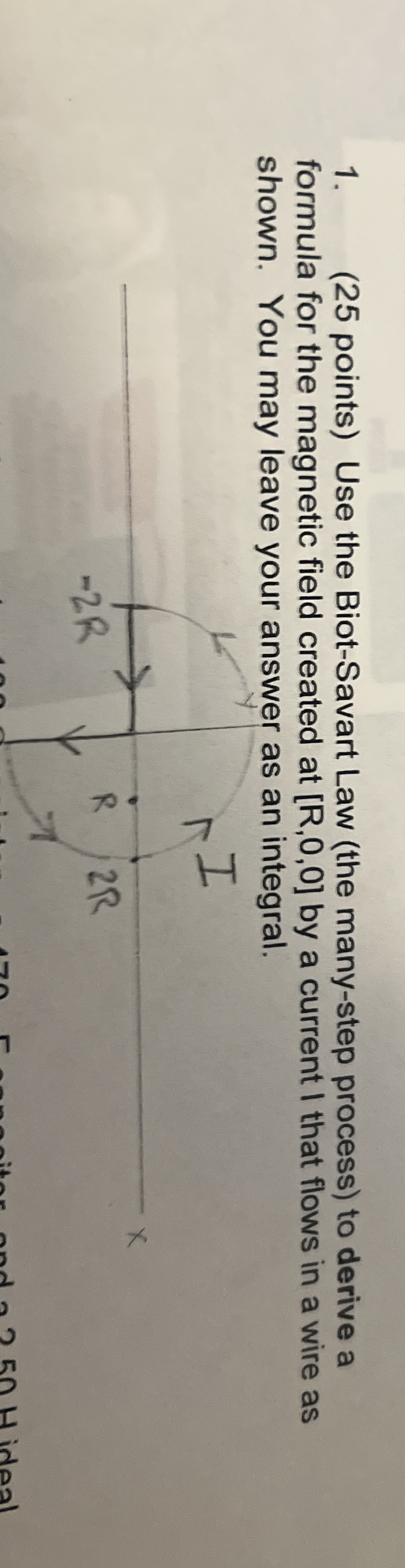 Solved (25 ﻿points) ﻿Use the Biot-Savart Law (the many-step | Chegg.com