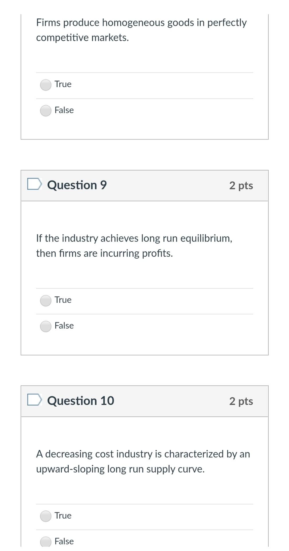 Solved Firms produce homogeneous goods in perfectly | Chegg.com