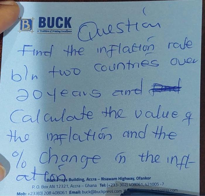 (B) BUCK Question Find the inflation rate bin two | Chegg.com