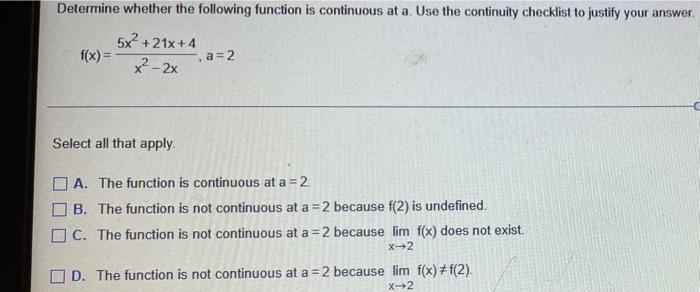 Solved Determine whether the following function is | Chegg.com