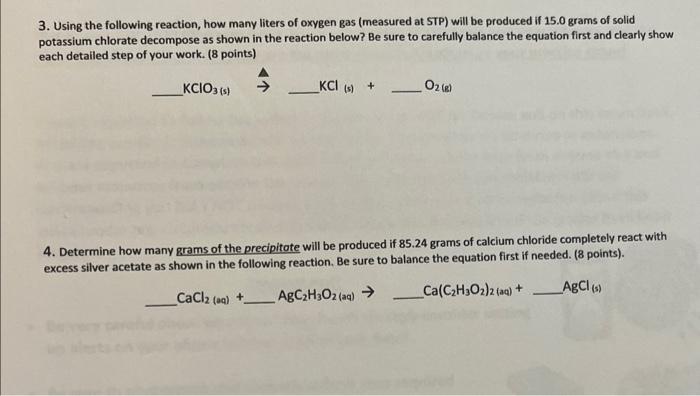 [Solved]: 3. Using the following reaction, how many liters