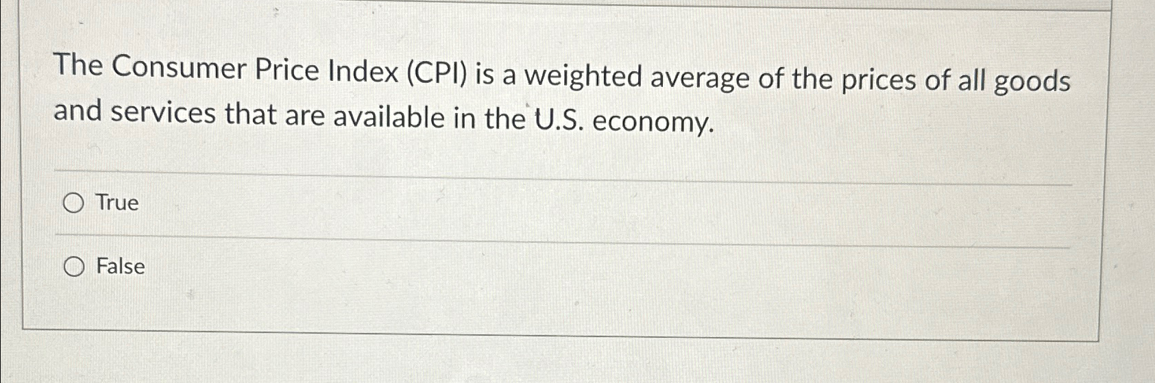Solved The Consumer Price Index (CPI) ﻿is a weighted average | Chegg.com