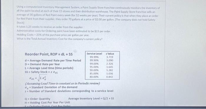 Solved Using a computerized inventory Management System, a | Chegg.com