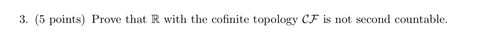 Solved (5 ﻿points) ﻿Prove that R ﻿with the cofinite topology | Chegg.com