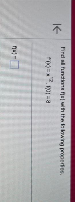 Solved Find all functions f(x) with the following | Chegg.com