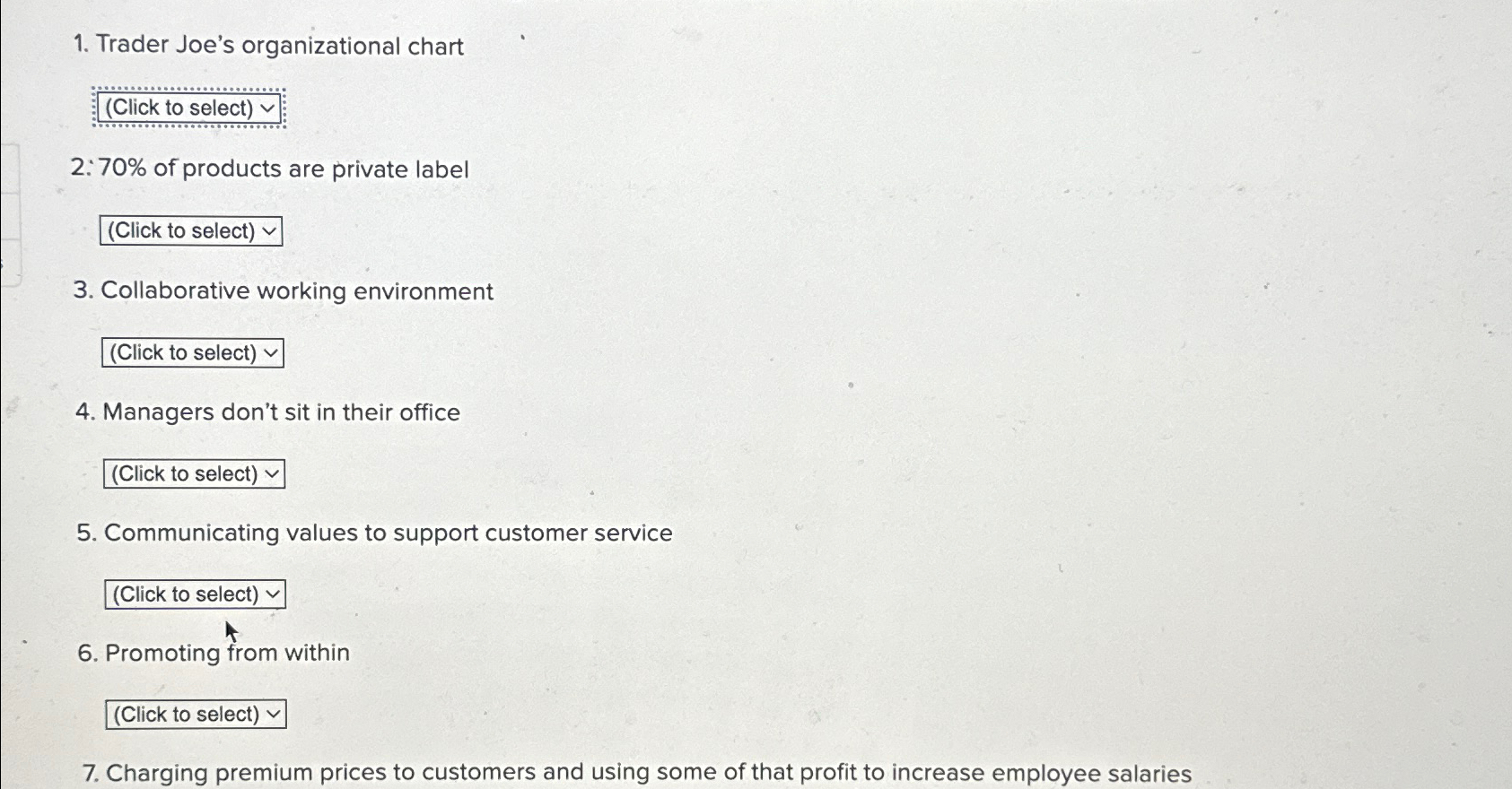 Solved Trader Joe's organizational chart(Click to | Chegg.com