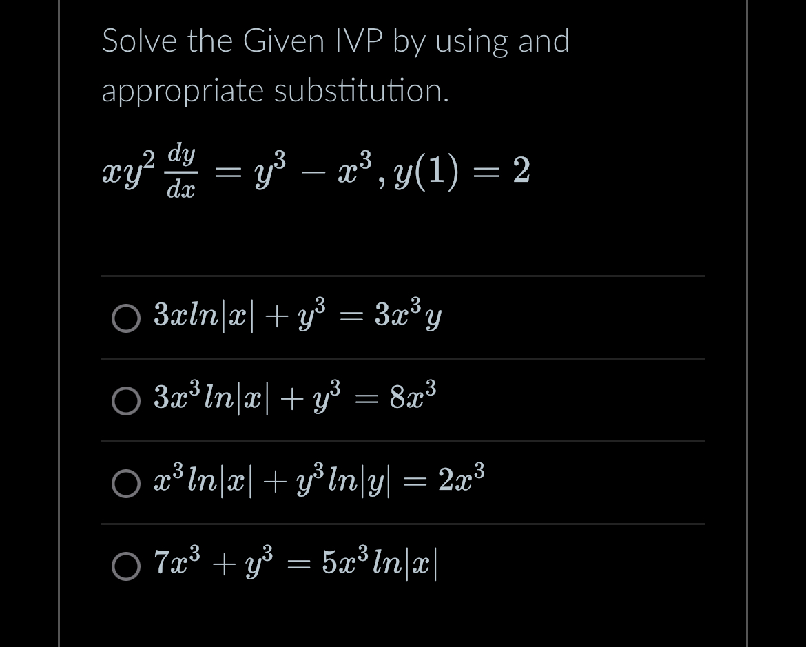 Solved Solve the Given IVP by using andappropriate | Chegg.com