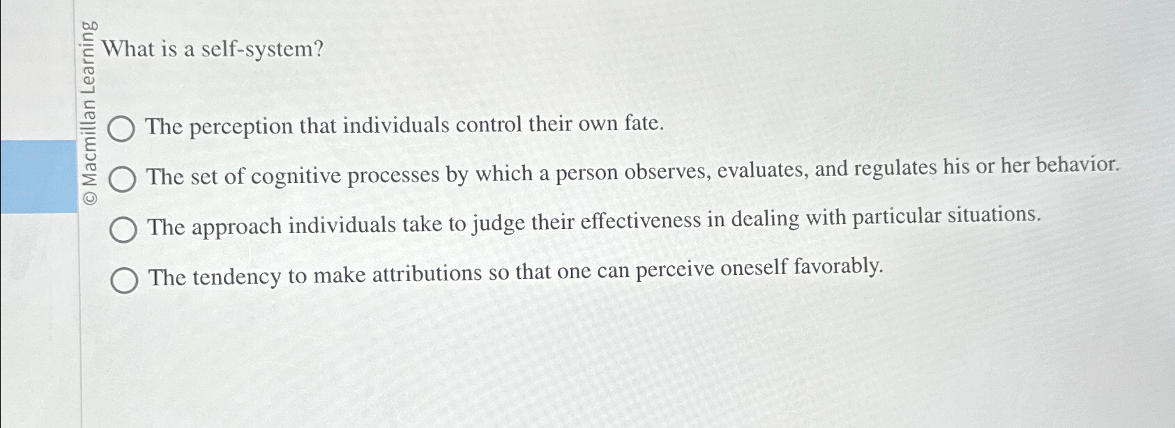 Solved What is a self-system?The perception that individuals | Chegg.com