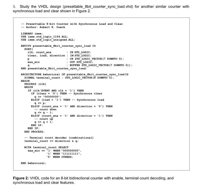 5. Study the VHDL design | Chegg.com