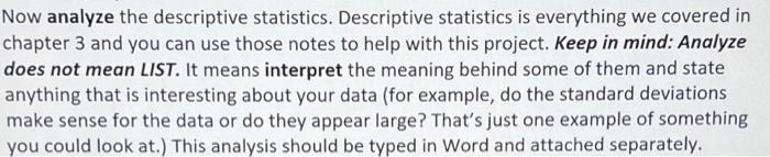 Solved Now analyze the descriptive statistics. Descriptive | Chegg.com