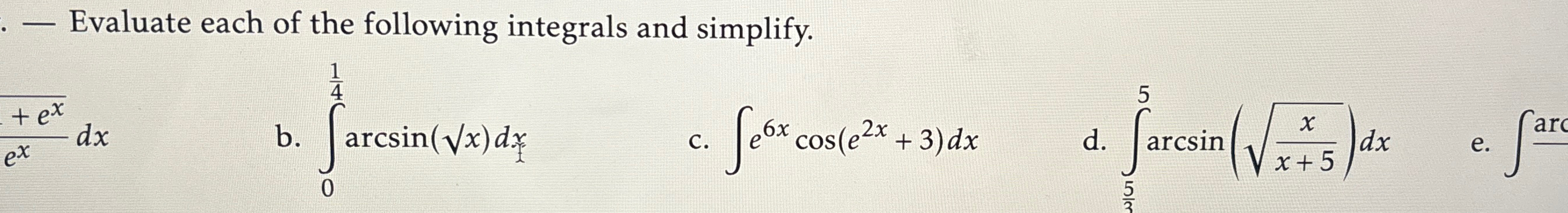 Evaluate each of the following integrals and | Chegg.com