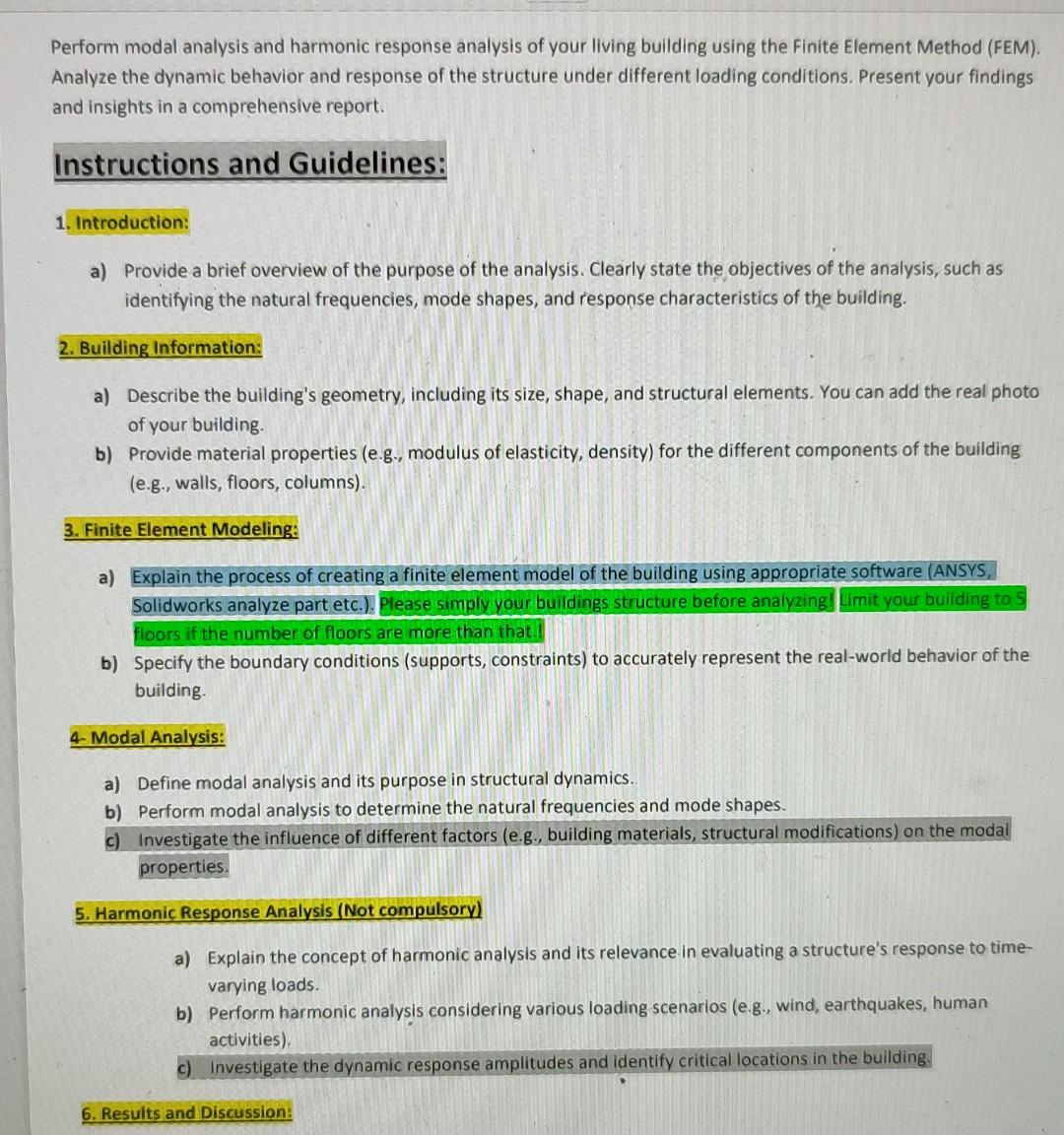 Solved Perform modal analysis and harmonic response analysis | Chegg.com