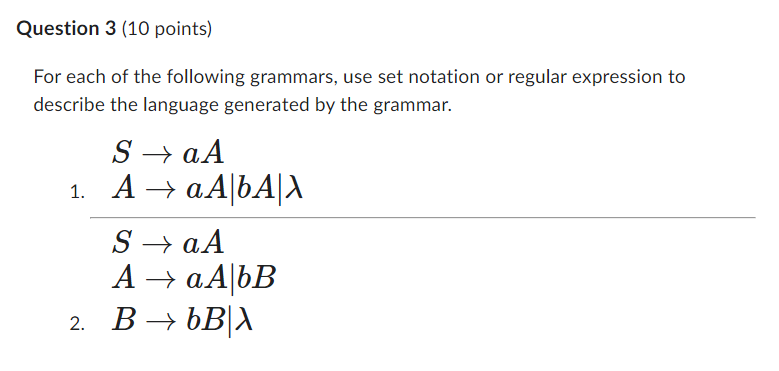 Solved please drawi it out Question 3 (10 ﻿points)For each | Chegg.com