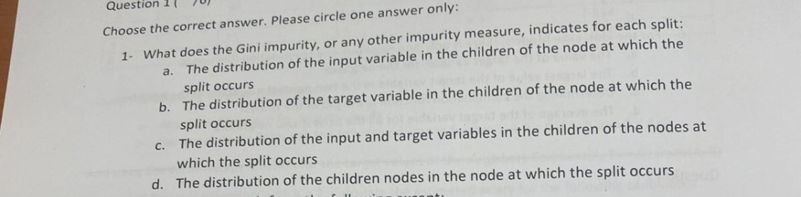 Solved Choose the correct answer. Please circle one answer | Chegg.com