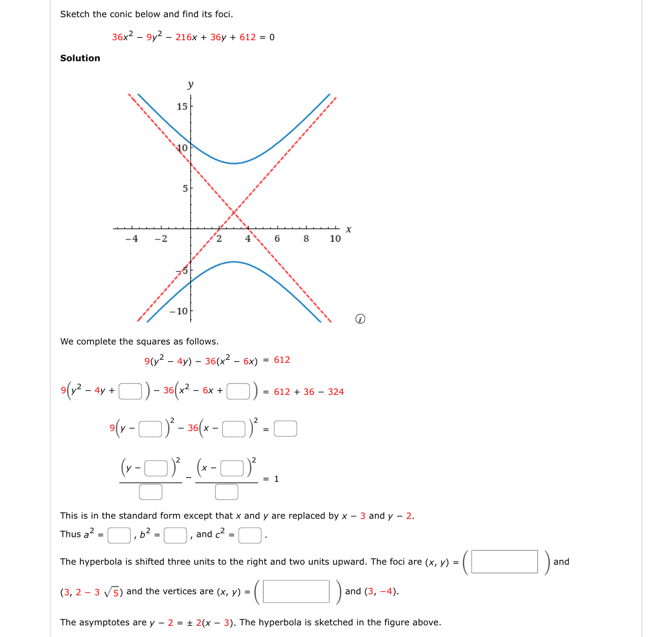 Solved Sketch the conic below and find its | Chegg.com