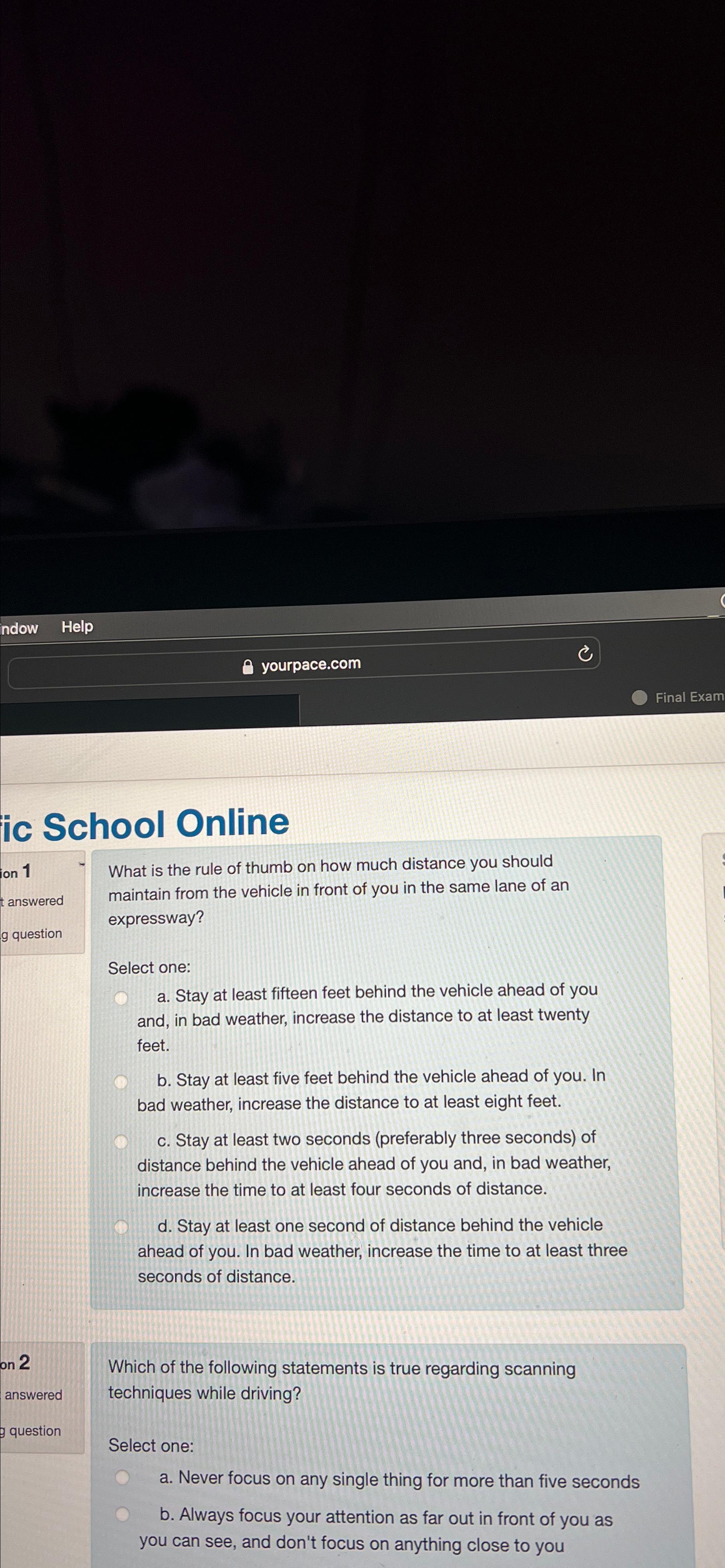 Solved yourpace.comFinal Examic School Onlineion 1t | Chegg.com
