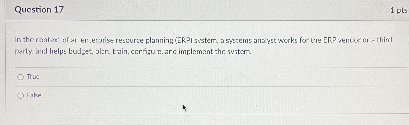 Solved Question 171 ﻿ptsIn the context of an enterprise | Chegg.com