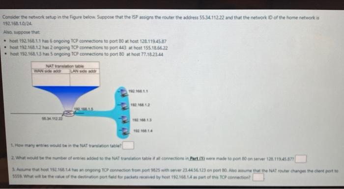 Solved Consider the network setup in the Figure below. | Chegg.com