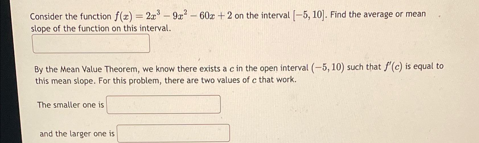 Solved Consider the function f(x)=2x3-9x2-60x+2 ﻿on the | Chegg.com
