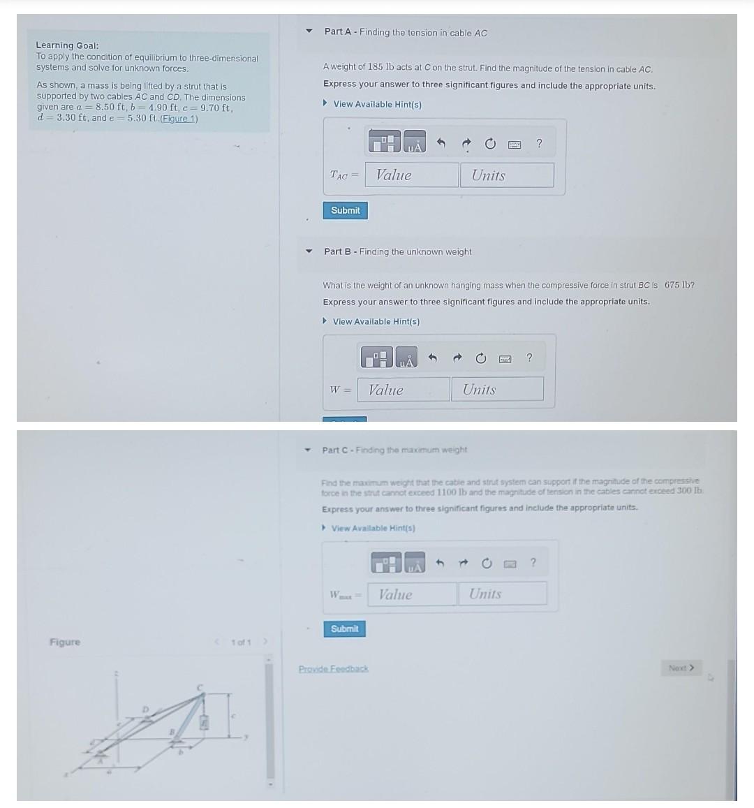 Solved Learning Goal: To apply the condition of equilibrium | Chegg.com