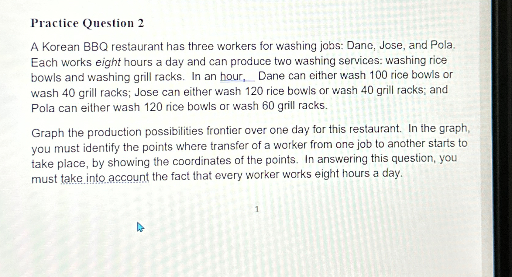 Solved Practice Question 2A Korean BBQ restaurant has three | Chegg.com