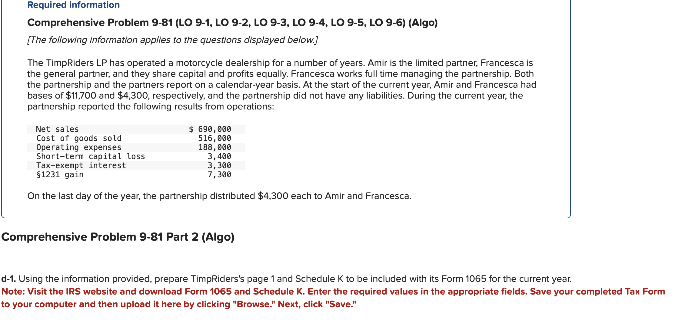 Solved Comprehensive Problem 9-81 ﻿Part 2 (Algo)d-1. ﻿Using | Chegg.com