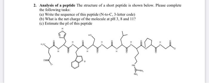 Solved 2. Analysis of a peptide The structure of a short | Chegg.com