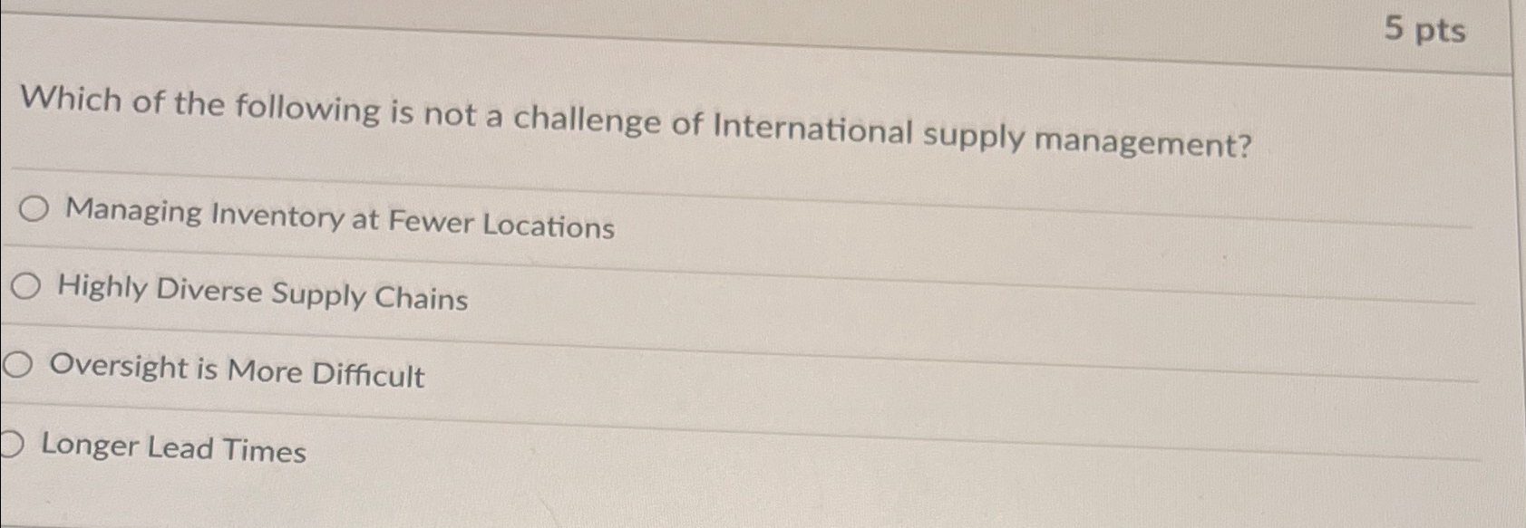 Solved 5 ﻿ptsWhich of the following is not a challenge of | Chegg.com