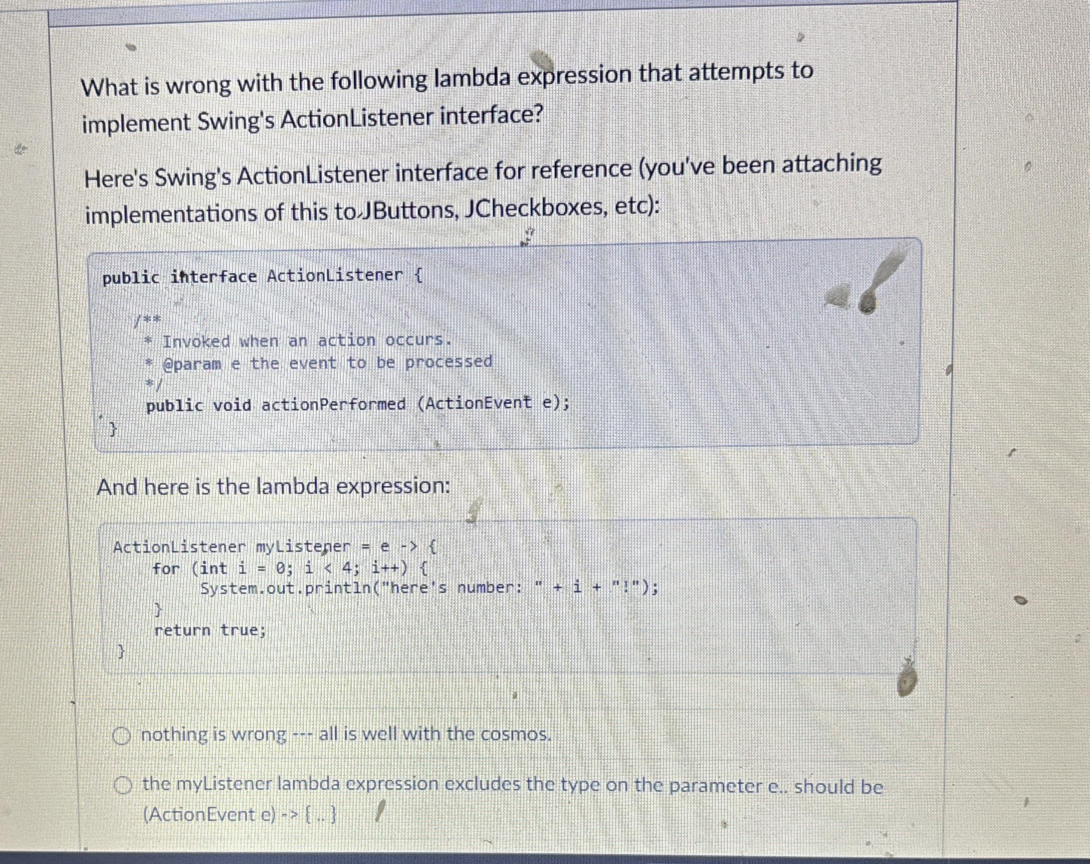 Solved What is wrong with the following lambda expression | Chegg.com