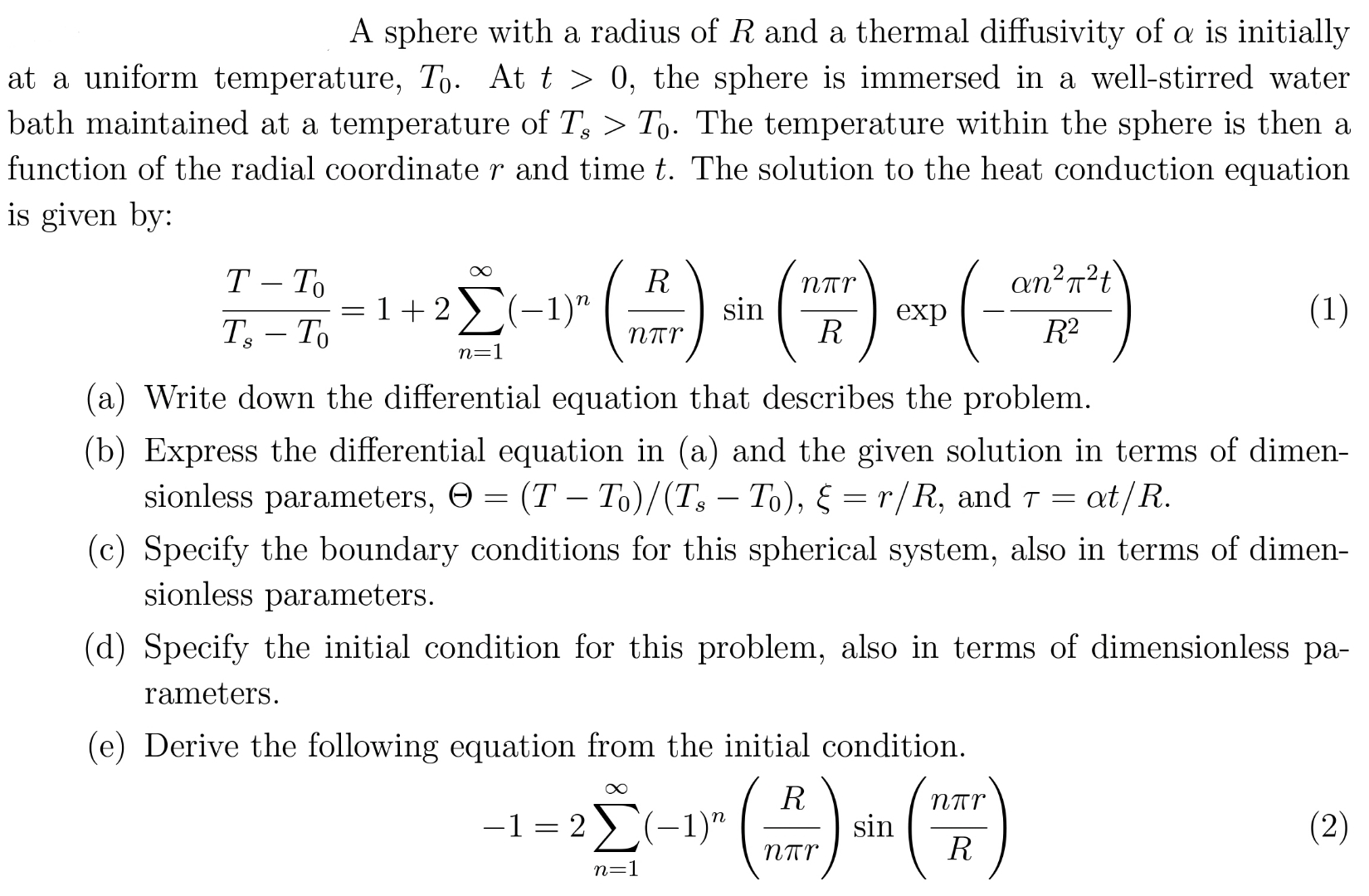Solved A sphere with a radius of R ﻿and a thermal | Chegg.com