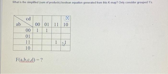 Solved What is the simplified (sum of products) boolean | Chegg.com