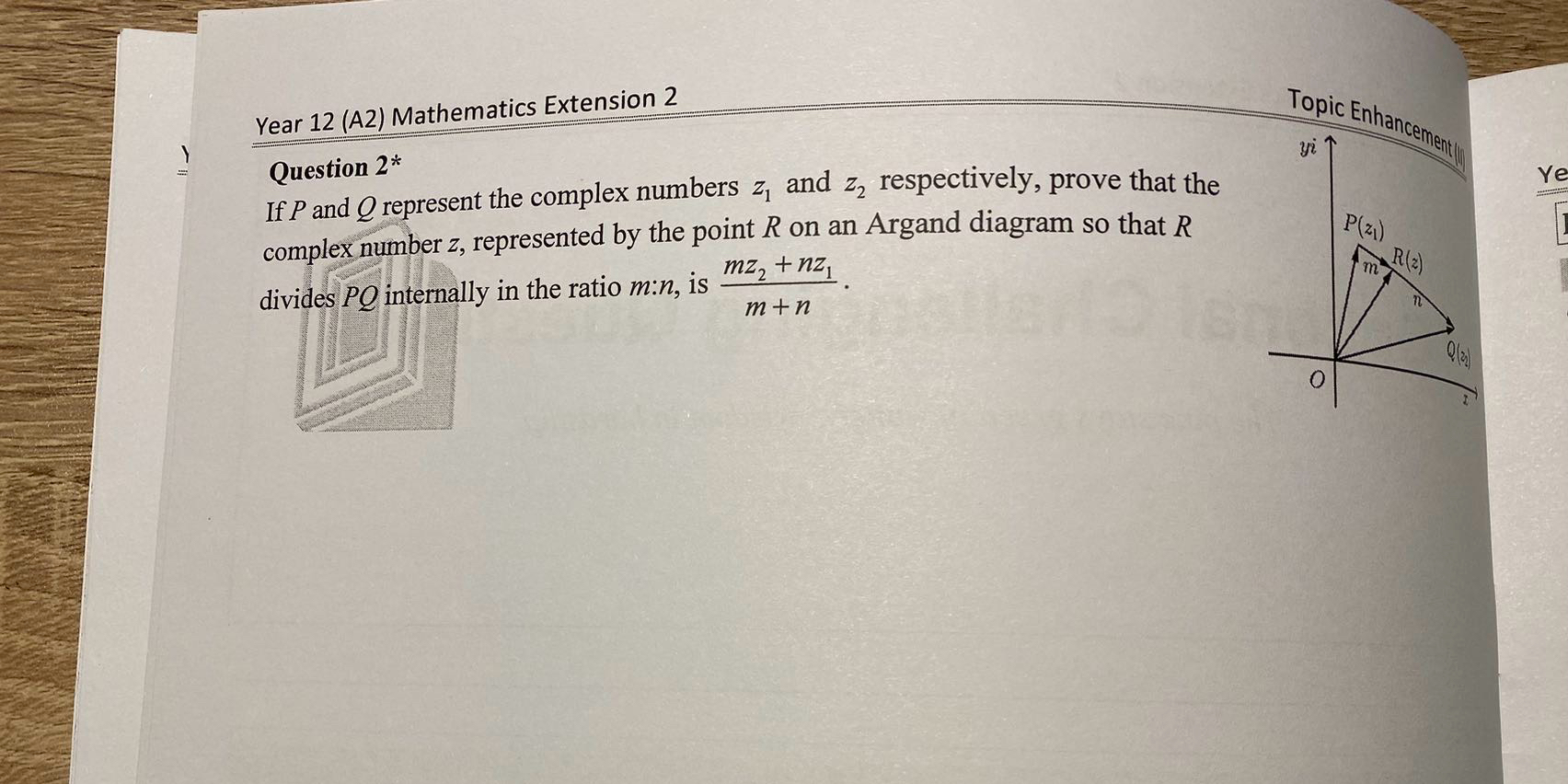 Solved Year 12 (A2) ﻿Mathematics Extension 2Question 2*If P | Chegg.com