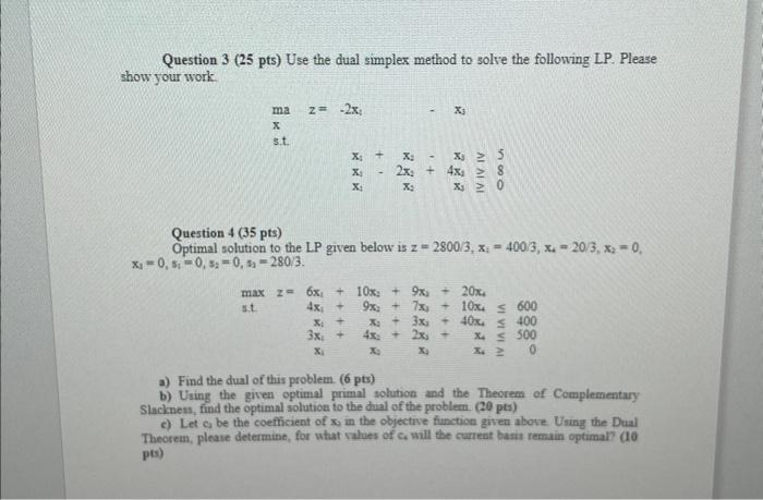 Solved Question 1 (20 pts) A manufacturer produces two type | Chegg.com