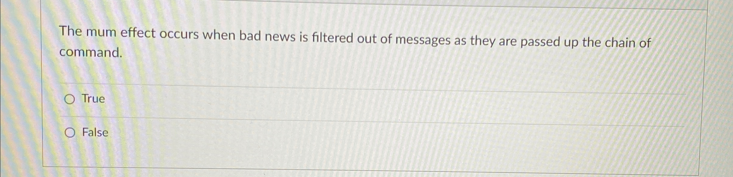 Solved The mum effect occurs when bad news is filtered out | Chegg.com