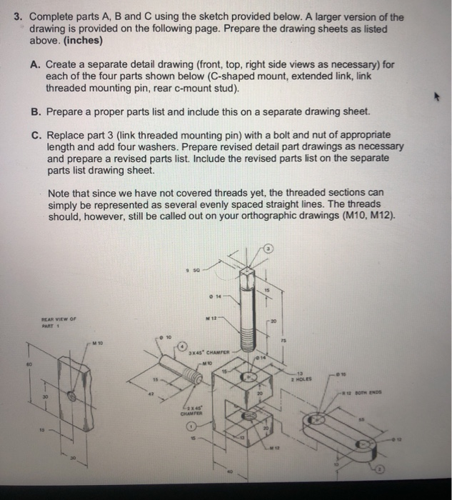 Solved 9 SG REAR VIEW OF PART 1 HAMFER 2 HOLES -R12 BOTH | Chegg.com