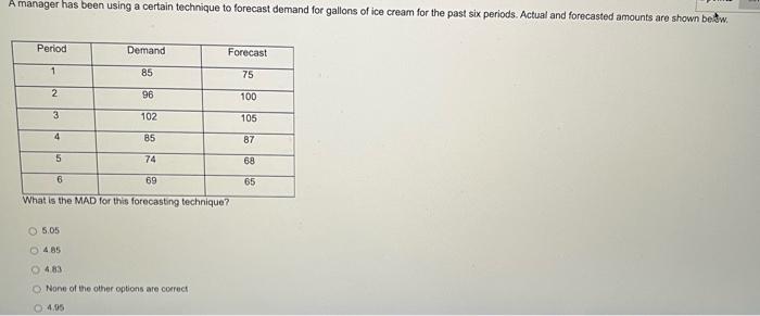 Solved A manager has been using a certain technique to | Chegg.com